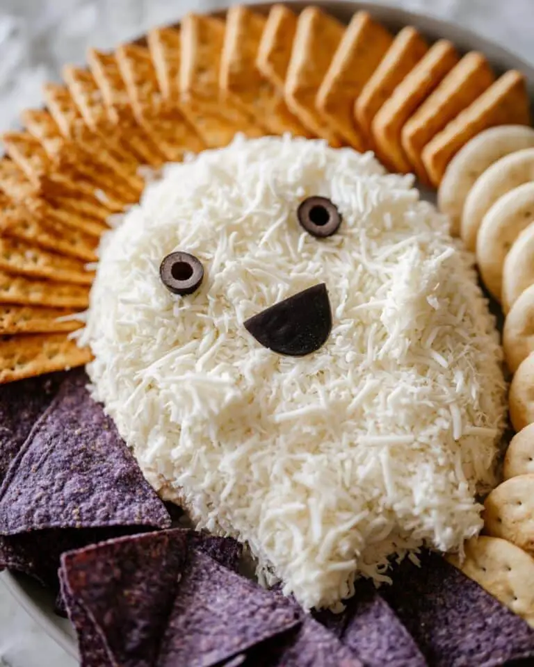 Halloween Ghost Cheeseball – Creative & Spooky Party Snack