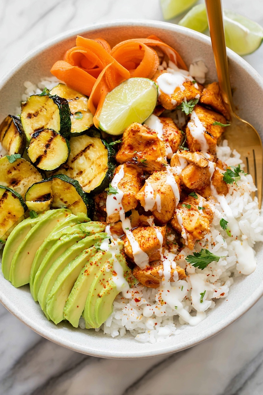 Hot Honey Chicken Bowls: Irresistibly Spicy-Sweet Rice Dinner