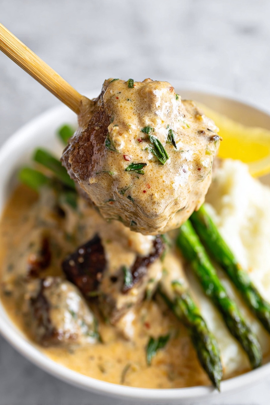 Garlic Butter Steak Bites with Parmesan Sauce – Quick & Delicious